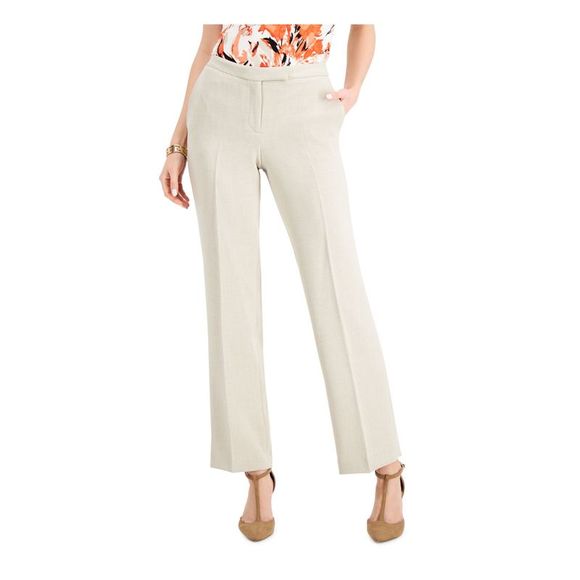 Kasper | Pants & Jumpsuits | Kasper Womens Beige Zippered Pebble Crepe ...